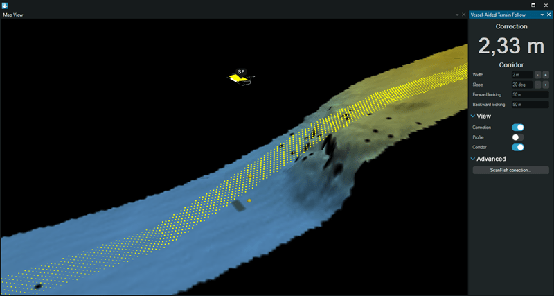 Terrain-following ROTV solution for UXO detection