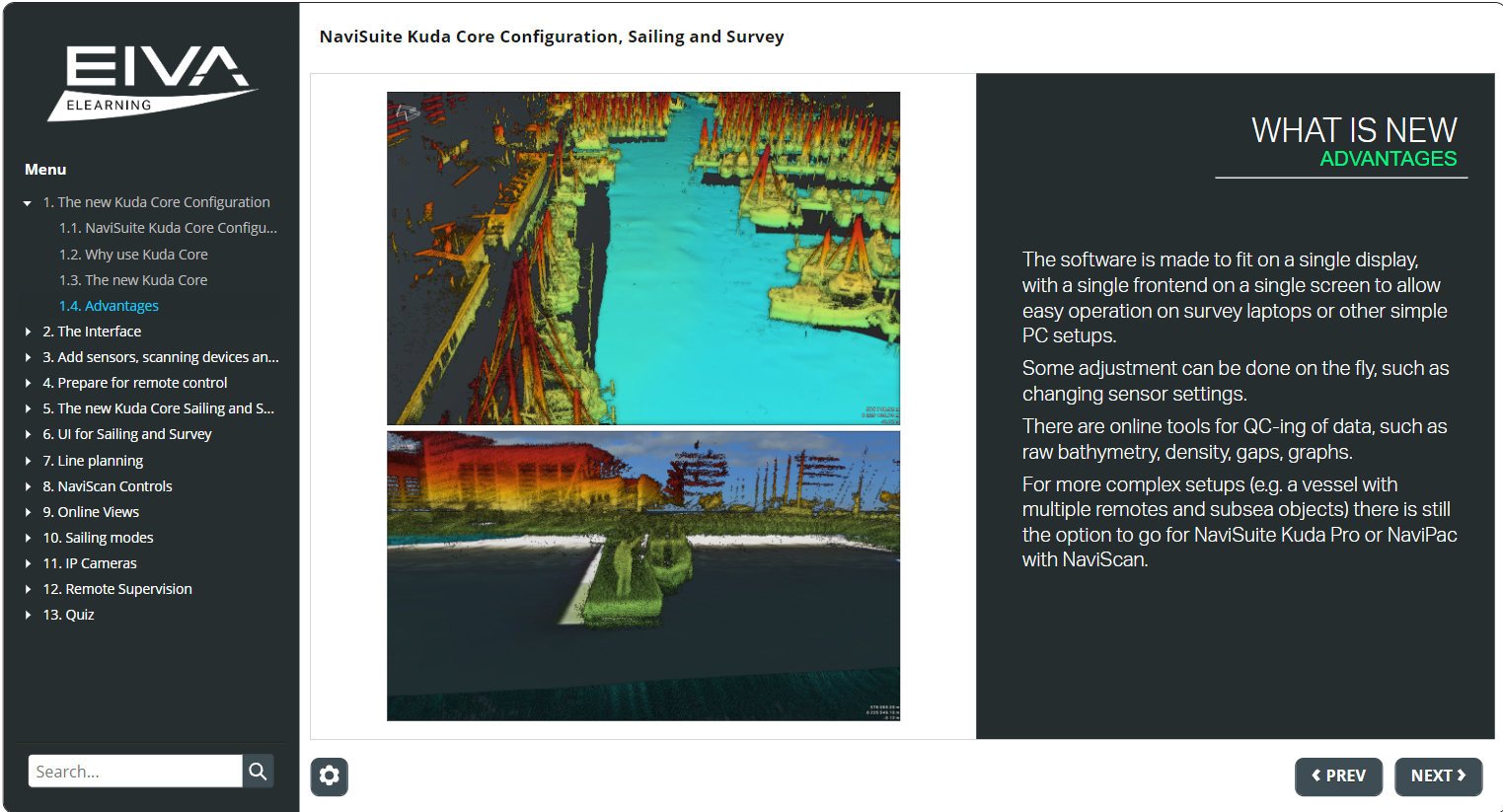 Online training in the EIVA NaviSuite software