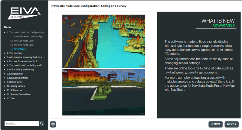 Online training in the EIVA NaviSuite software